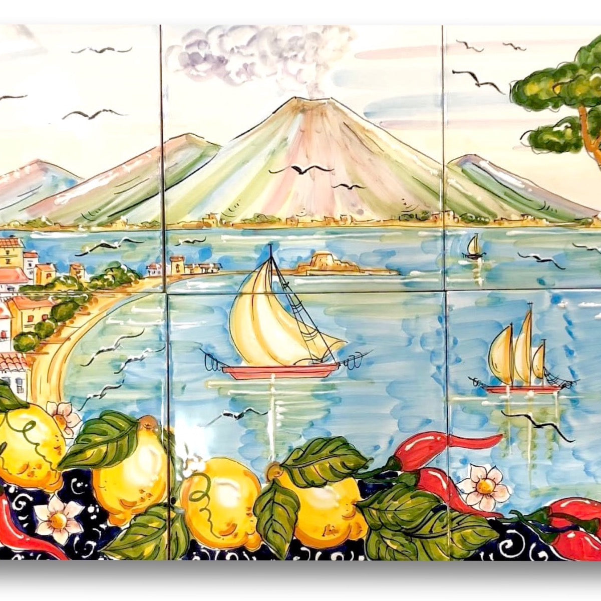 Pannello in ceramica di Vietri DECORO NAPOLI LIMONI - Ceramiche di ...